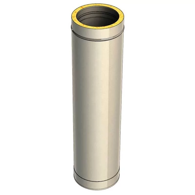 Élément droit 1000 mm, conduit double paroi isolé